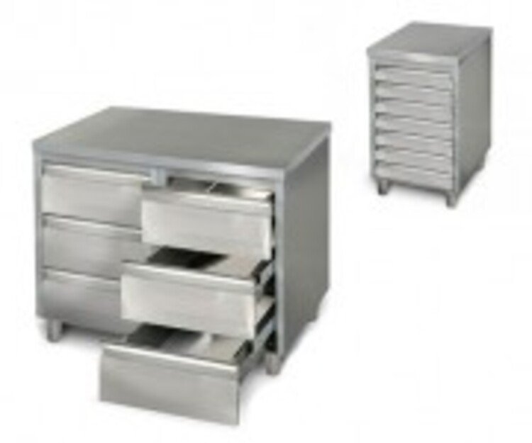 Nerūdijančio plieno darbo stalai su stalčiais | Monarda-Group.com ...